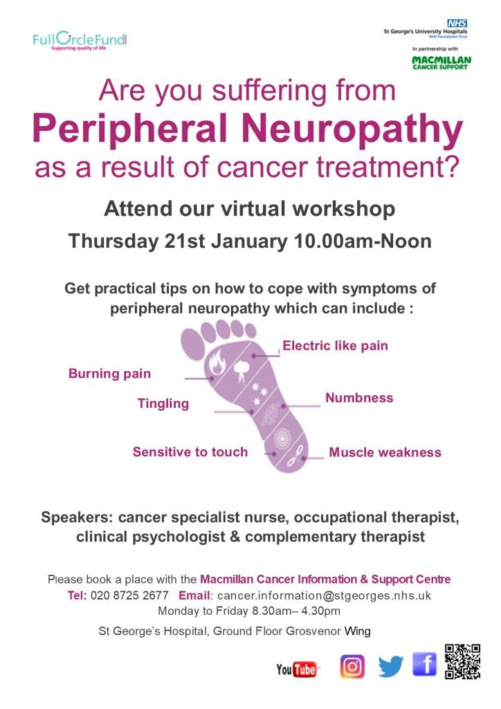 Peripheral Neuropathy Online workshop - Cancer Wellbeing London